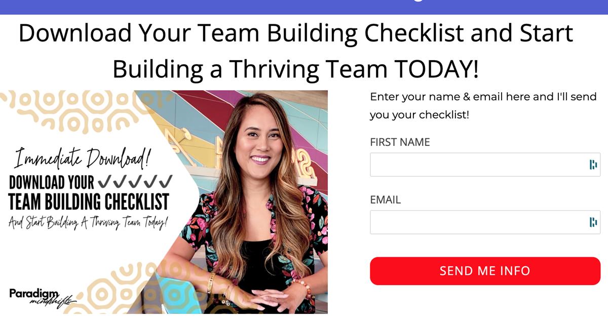 Team Building checklist